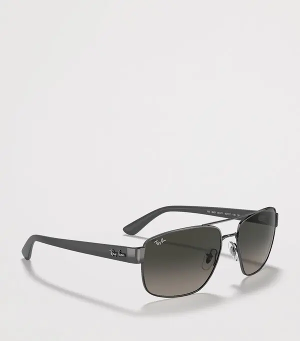 Ray-ban Metal Irregular Rectangle Sunglasses - Grey