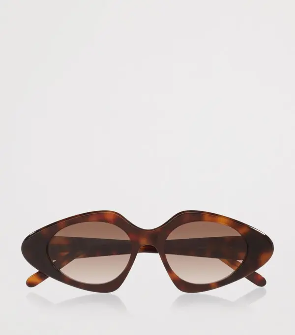 Loewe Tortoiseshell Triangle Slim Sunglasses - Brown