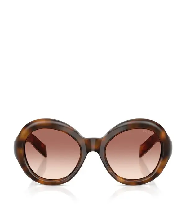 Prada Tortoiseshell Round Frame Sunglasses - Brown