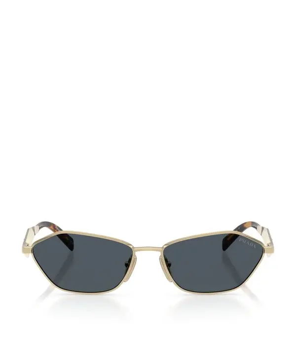 Prada Metal Irregular Sunglasses - Gold