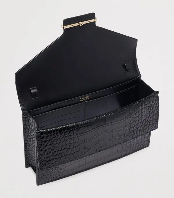 TOM FORD Small Croc-embossed Leather Bag