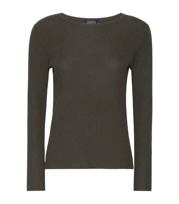 Max Mara Virgin Wool Rib-knit Sweater - Brown