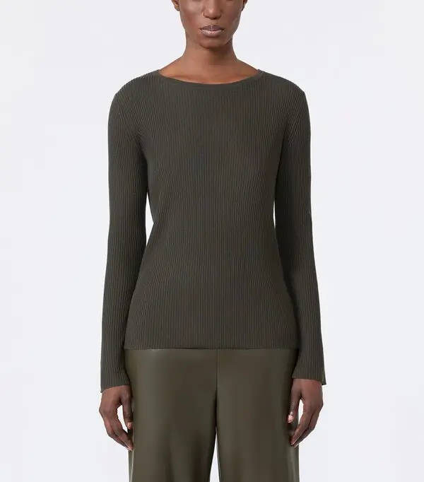 Max Mara Virgin Wool Rib-knit Sweater - Brown