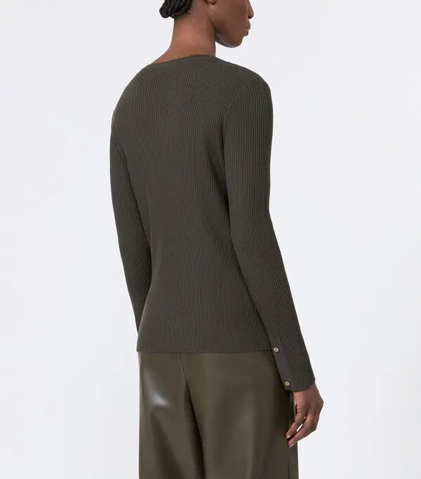 Max Mara Virgin Wool Rib-knit Sweater - Brown