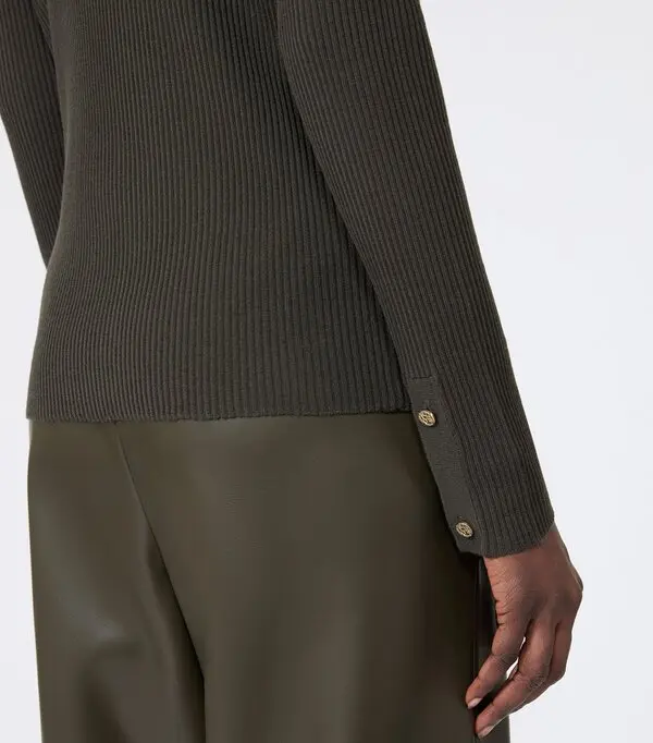 Max Mara Virgin Wool Rib-knit Sweater - Brown