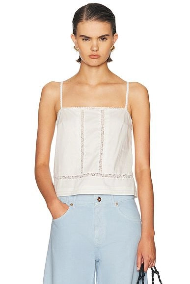 Staud Corinna Lace Detail Top - Ivory