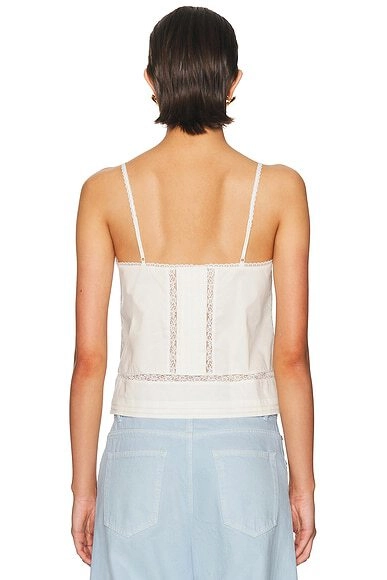 Staud Corinna Top With Lace Detailing - Ivory
