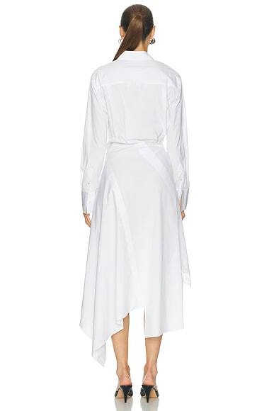 Monse Asymmetrical Lace Trim Shirt Dress