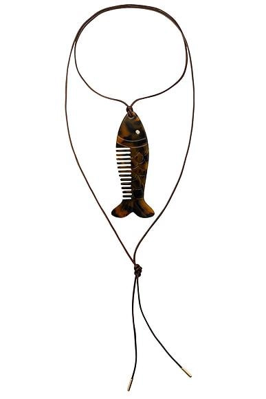 Éliou Trout Comb Necklace - Brown
