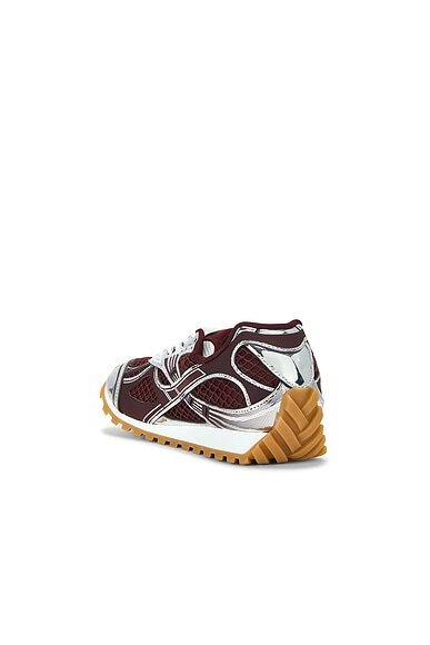 Bottega Veneta Technical Fishnet Orbit Sneaker - Barolo & Silver