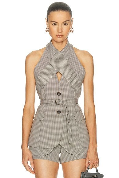 Monse Cross Lapel Vest Jacket