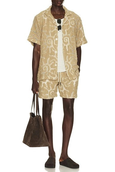 Oas Porto Textured Shorts - Beige