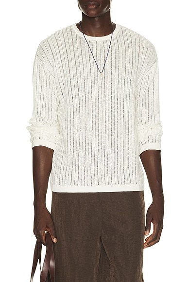 Commas Pointelle Knit Sweater - Off White