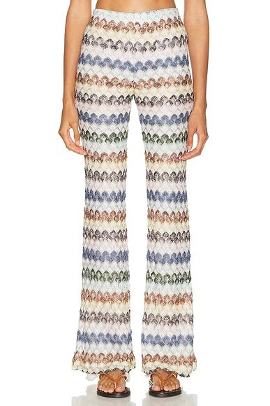 Missoni Metallic Knit Flare Trousers - Multi Light