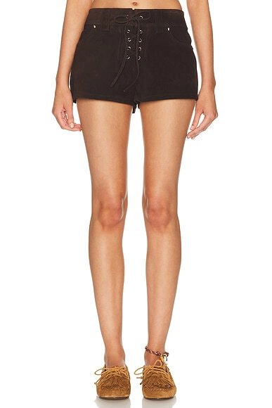 Staud Geo Suede Short