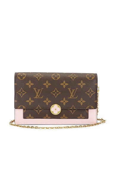 LOUIS VUITTON Monogram Flore Wallet On Chain - Brown