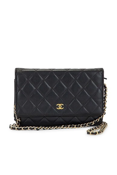 Chanel Caviar Classic Wallet On Chain - Black