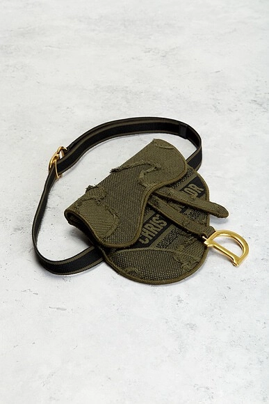 Dior Embroidered Camouflage Saddle Belt Bag