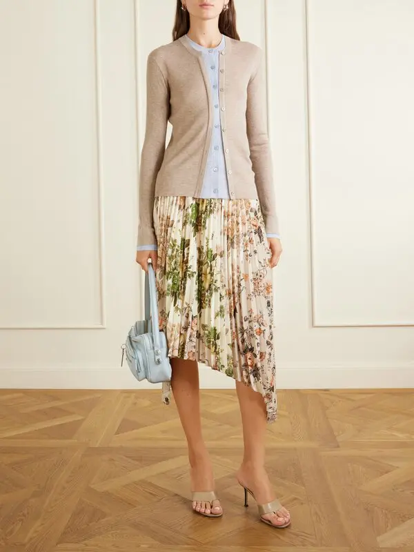 Acne Studios Kalet Layered Ribbed-knit Cardigan - Neutrals