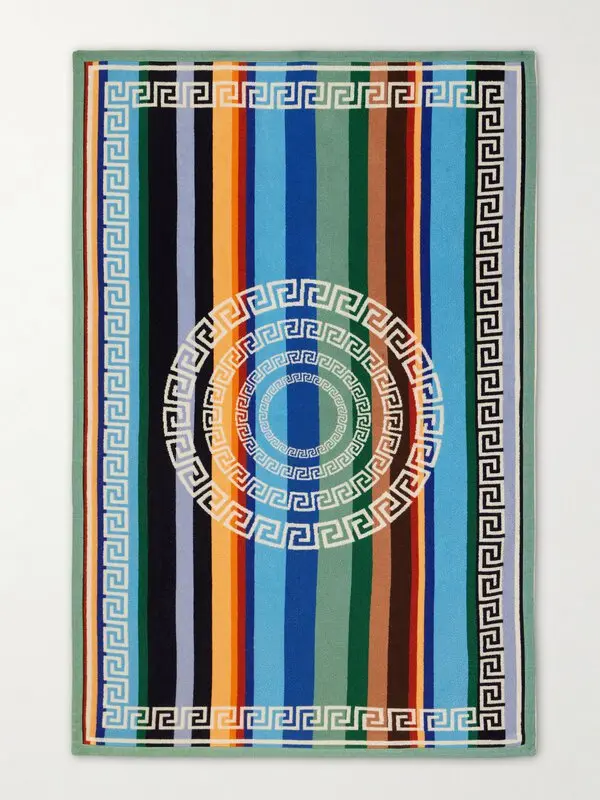 Versace Striped Cotton Beach-towel - Multi