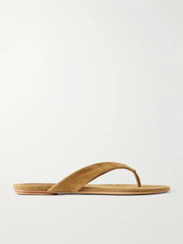 Le Monde Beryl Suede Flip Flops - Brown
