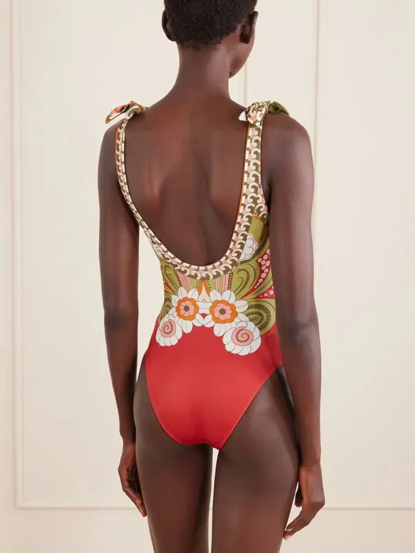 La DoubleJ Pammy Knotted Printed Swimsuit