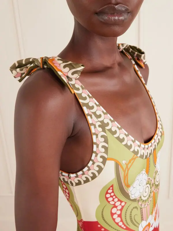La DoubleJ Pammy Knotted Printed Swimsuit