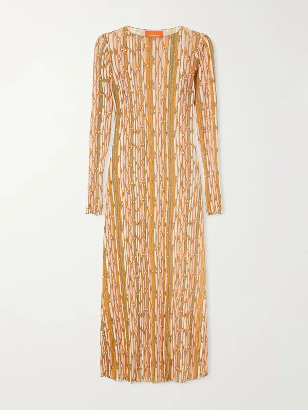 La DoubleJ Slinky Swing Printed Chiffon Midi Dress - Pink