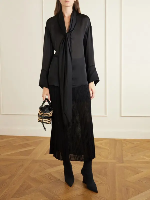 Balmain Knotted Silk Shirt