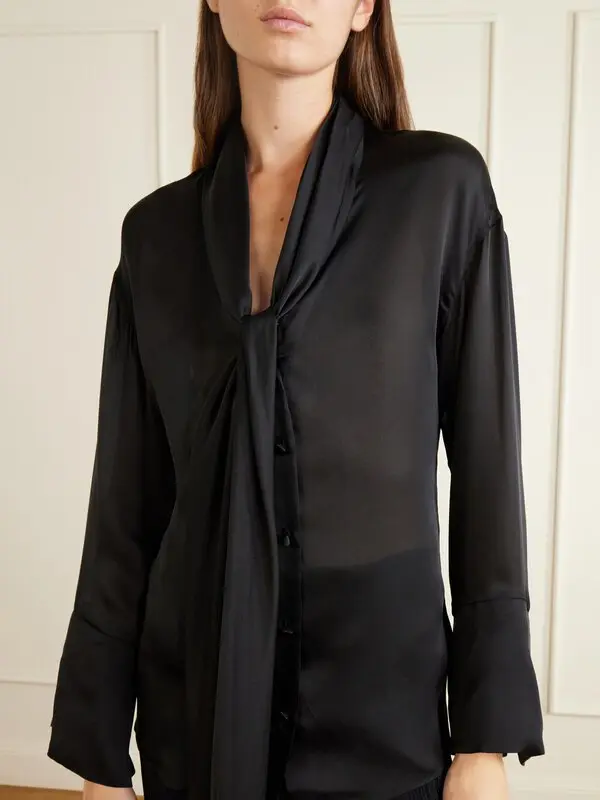 Balmain Knotted Silk Shirt