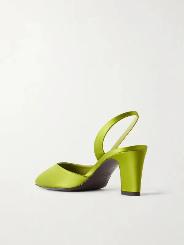 HERBERT LEVINE Satin Slingback Pumps