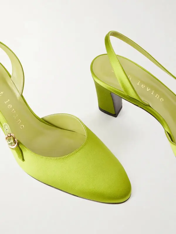 HERBERT LEVINE Satin Slingback Pumps