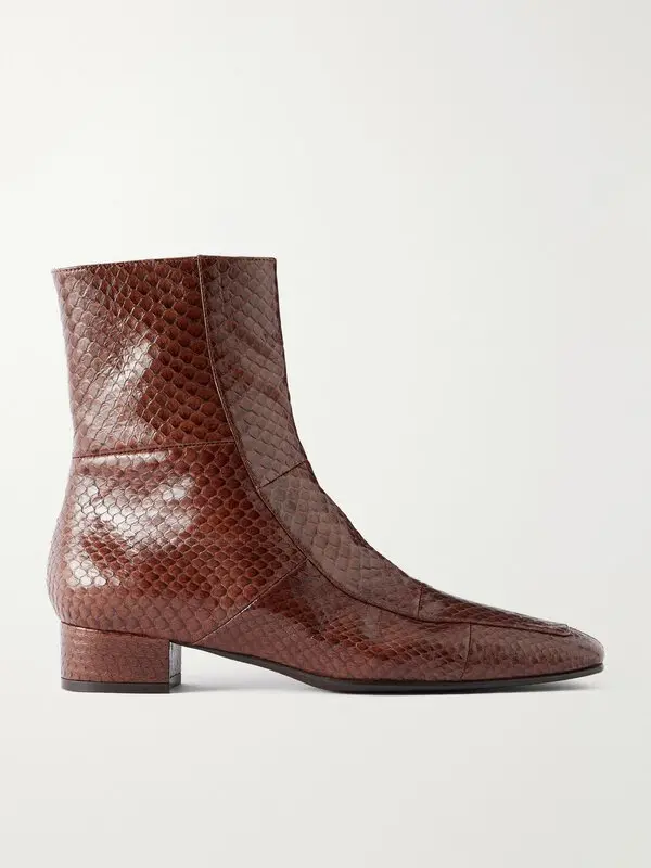 HERBERT LEVINE Shadow Ban 30 Snake-effect Leather Ankle Boots