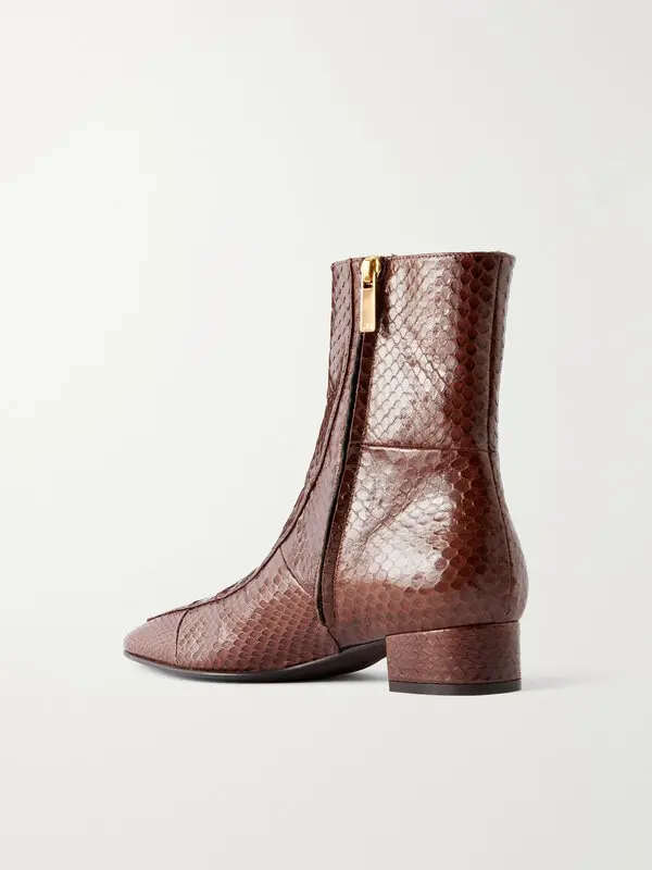 HERBERT LEVINE Shadow Ban 30 Snake-effect Leather Ankle Boots