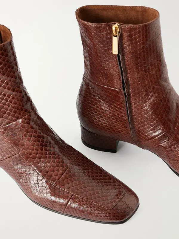 HERBERT LEVINE Shadow Ban 30 Snake-effect Leather Ankle Boots