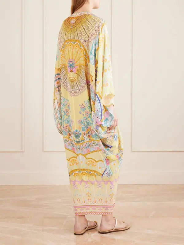 Camilla Embellished Printed Silk Cover-up