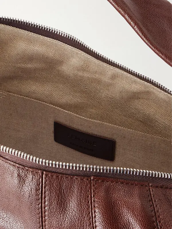 LEMAIRE Croissant Paneled Leather Shoulder Bag
