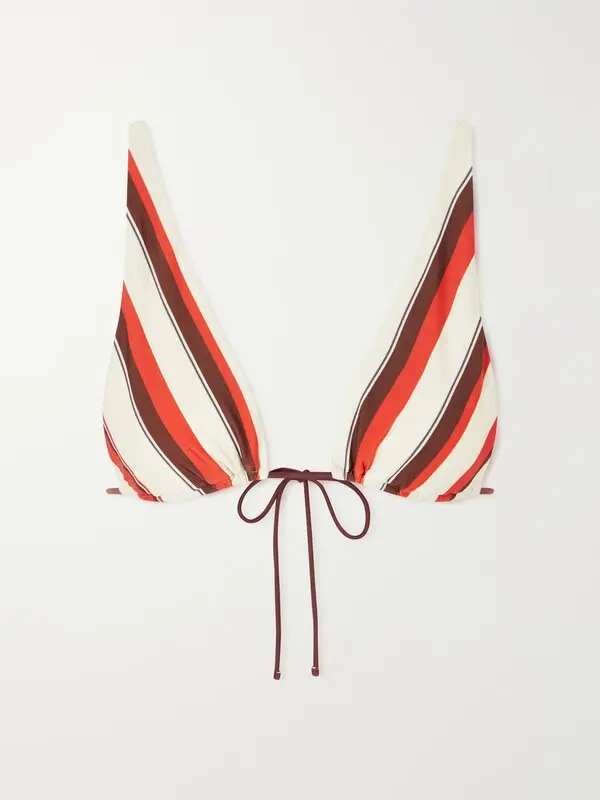 SIR. Alva Ruched Bikini Top - Red