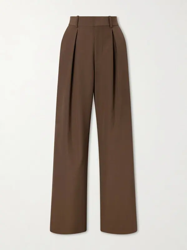 MAISON MARGIELA Pleated Wide-leg Trousers - Brown