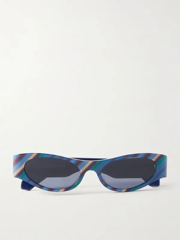 Loewe Paula's Ibiza D-frame Striped Acetate Sunglasses - Blue