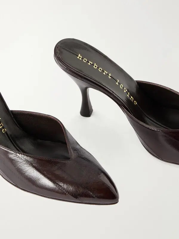 HERBERT LEVINE Sitting Pretty 95 Textured-leather Pumps