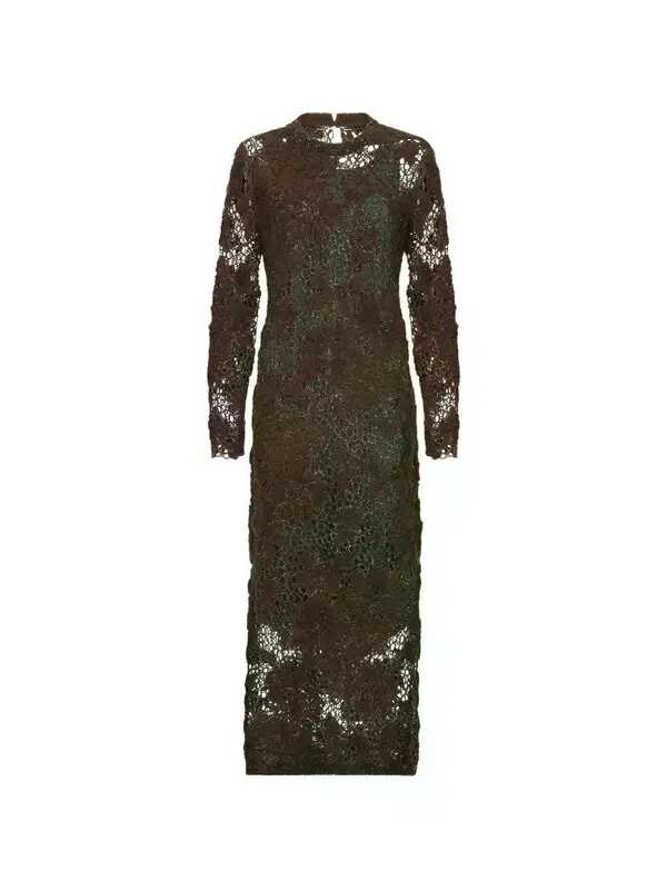 Brunello Cucinelli Sparkling Mohair And Wool Knit Dress - Brown