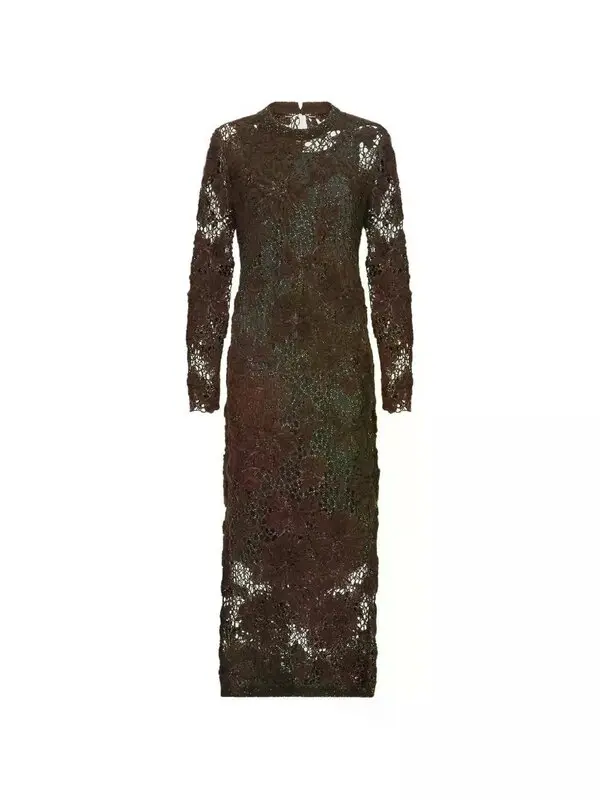 Brunello Cucinelli Sparkling Mohair And Wool Knit Dress - Brown