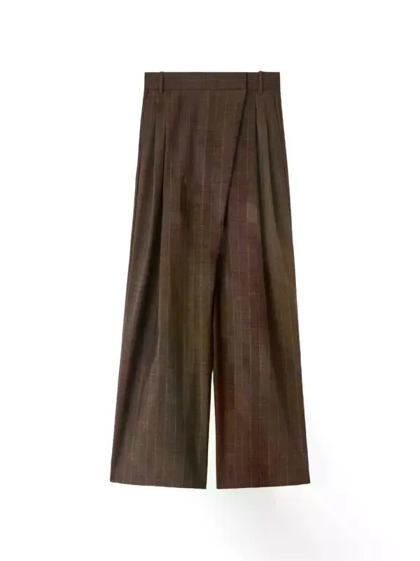 GANNI Pinstripe Wrap-front Trousers