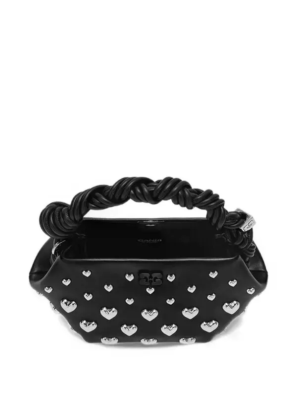GANNI Mini Bou Heart-stud Tote Bag - Black