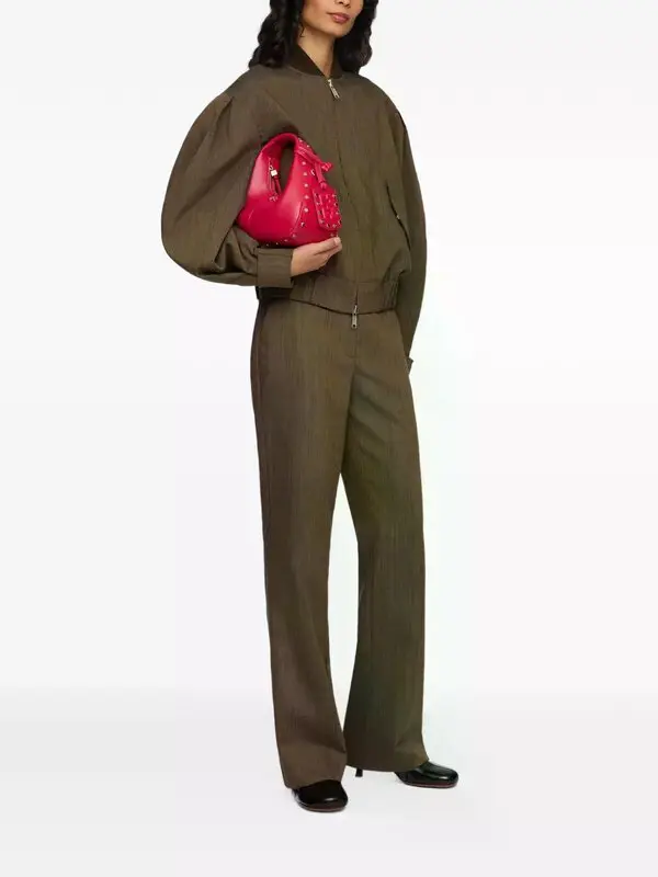 GANNI Mélange Effect Puff-sleeve Bomber Jacket
