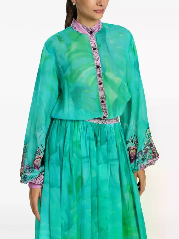 MIAU BY CLARA ROTESCU Maxi Dress With Floral Print - Green