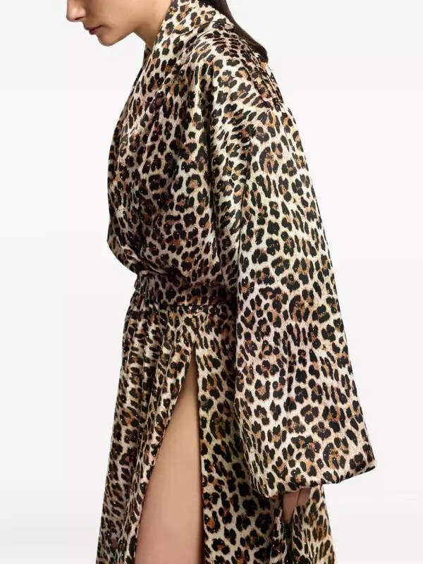 MIAU BY CLARA ROTESCU Leopard Print Maxi Dress