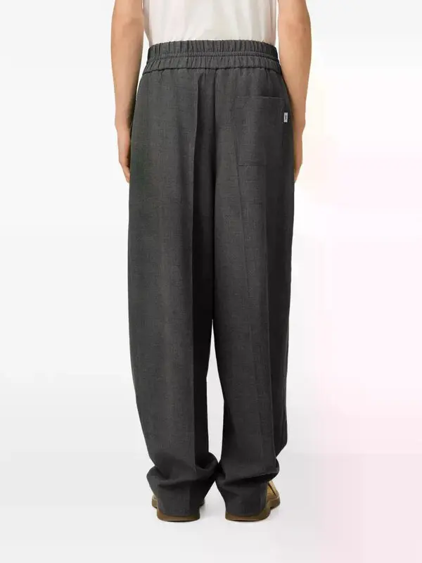 AMI Paris Relaxed Fit Wool Trousers With Elasticated Waist