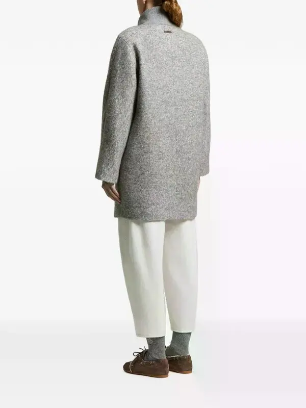 Peserico Embellished High-neck Coat - Grey